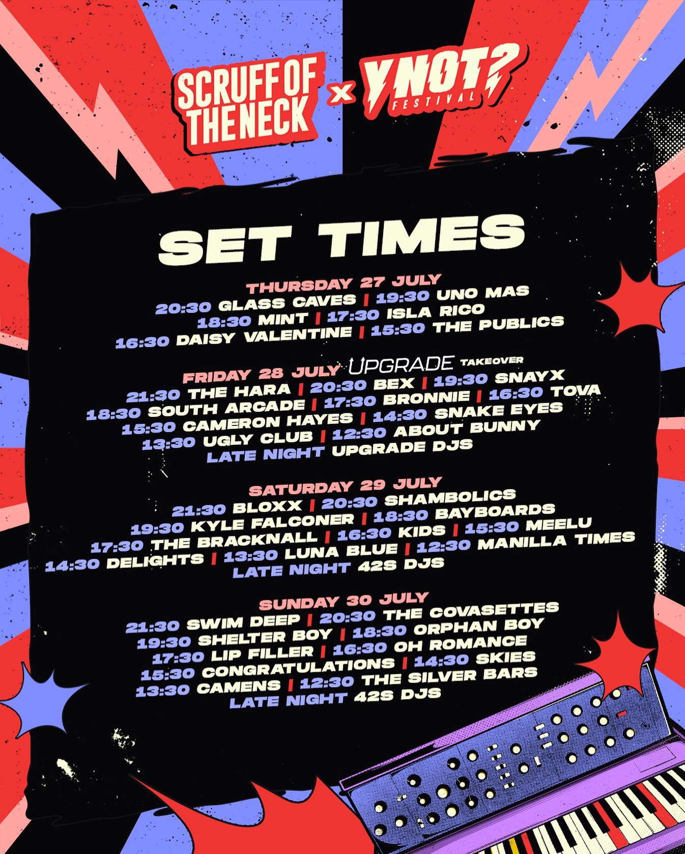 Y Not Stage Times! – Scruff of the Neck